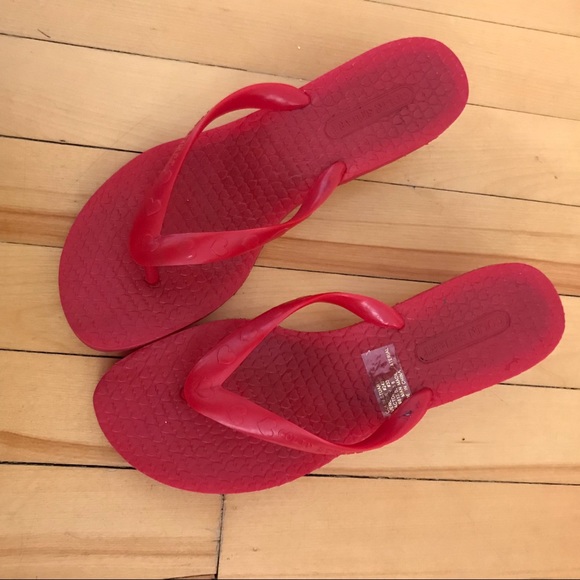 Colin Stuart | Shoes | Colin Stuart Red Thong Sandal 5 Heel 8 Flip Flop ...
